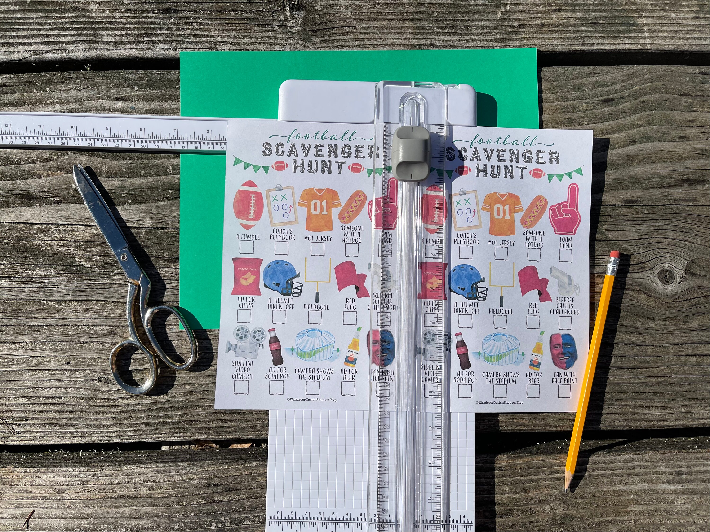 Printable Football Scavenger Hunt for Kids Watercolor Full Color for ...