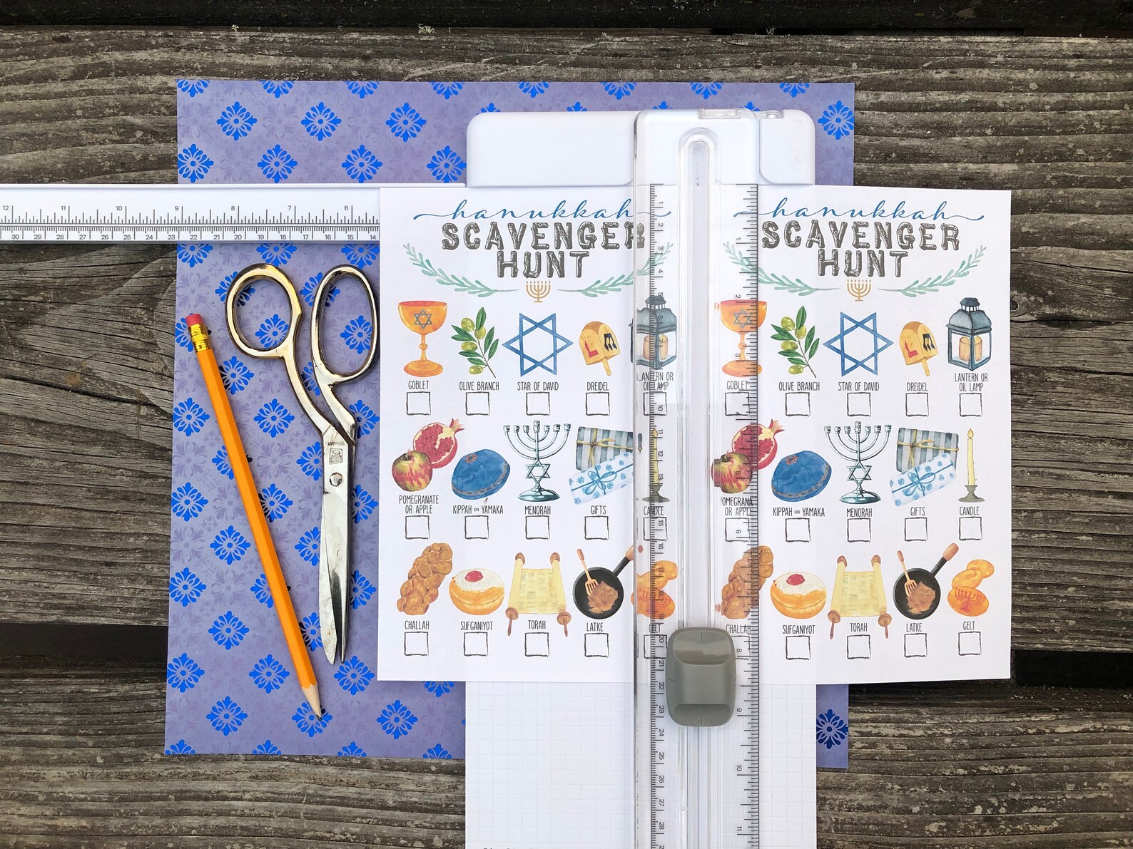 Printable Hanukkah Scavenger Hunt for kids Watercolor woodland | Etsy