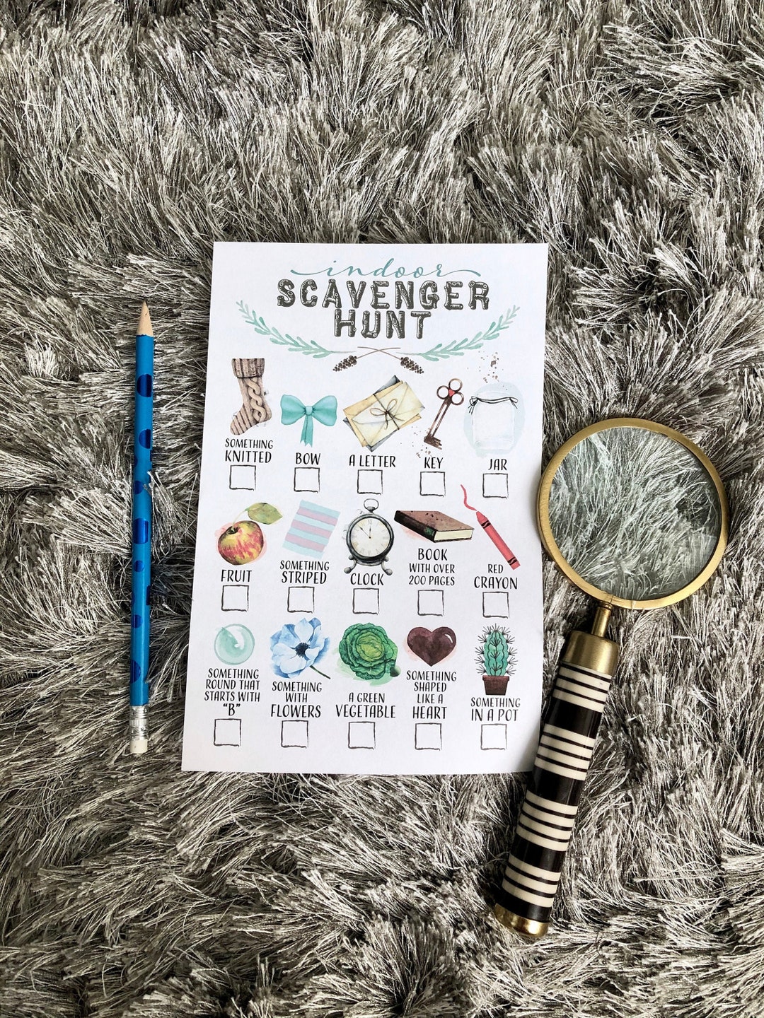 Printable Indoor Scavenger Hunt for Stuck in Quarantine, Rainy Days ...
