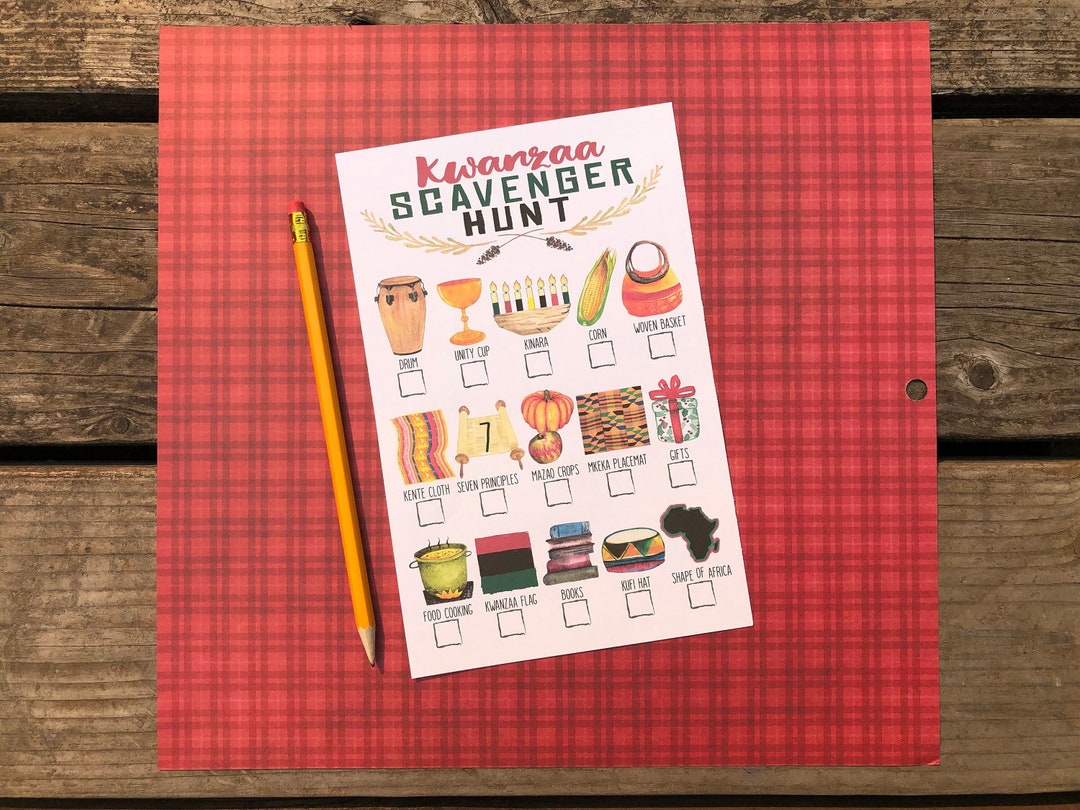 Printable Kwanzaa Scavenger Hunt for Kids Watercolor Holiday I Spy ...
