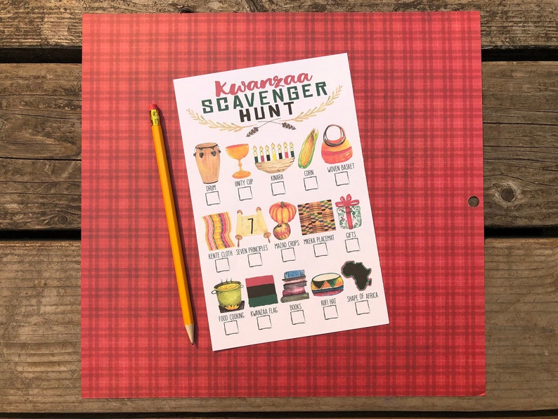 Printable Kwanzaa Scavenger Hunt for Kids Watercolor Holiday I Spy ...