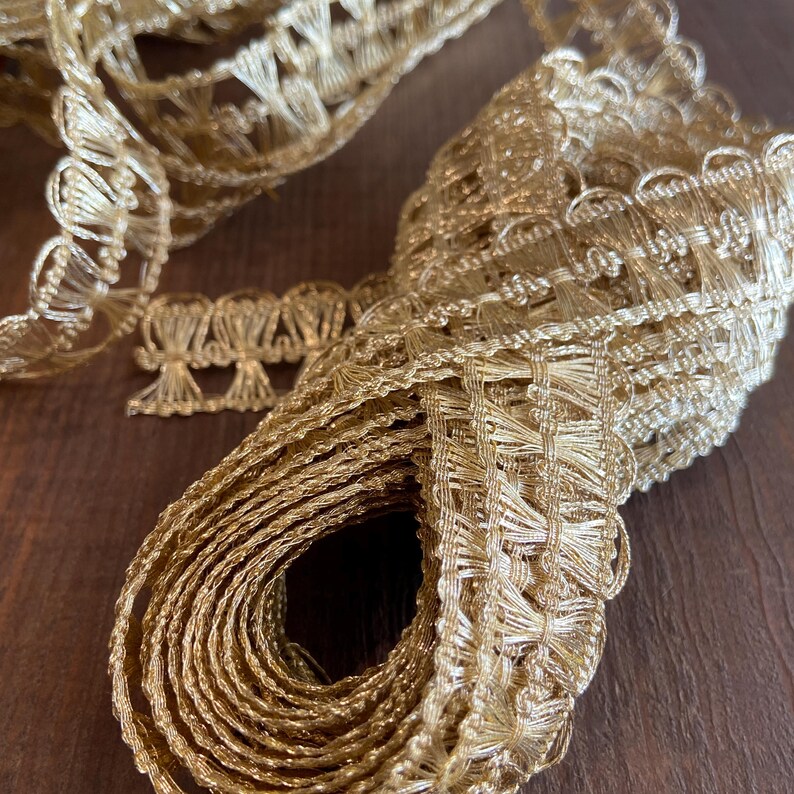 Vintage French Metallic Braid in in Gold by the Yard - Etsy