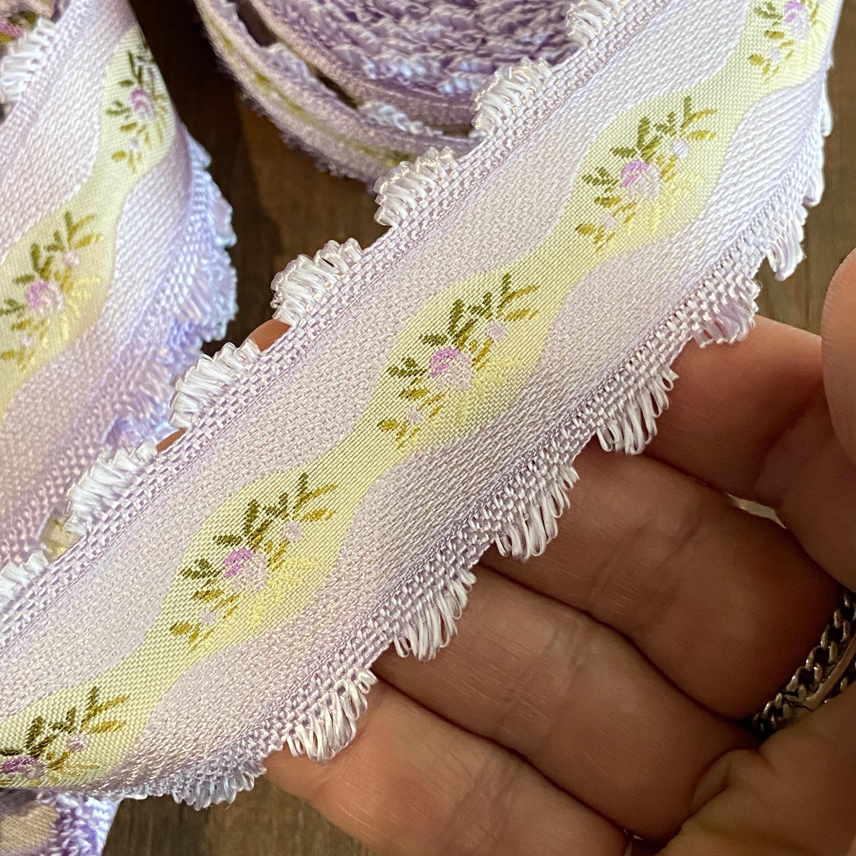 Vintage French Jacquard Ribbon With Scalloped Marquee and Eyelash ...