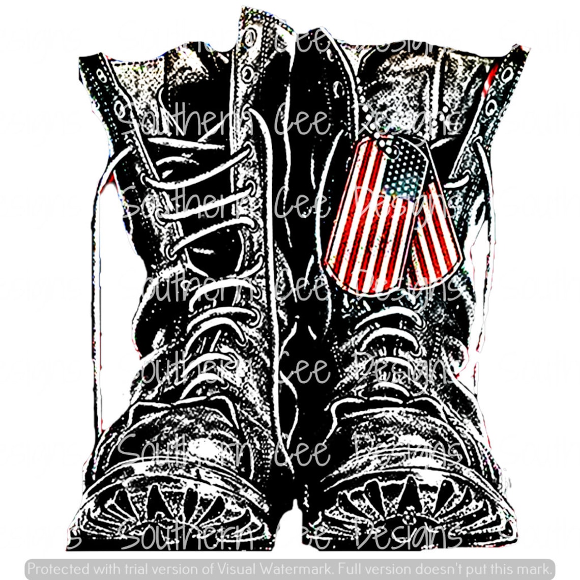 Combat Boots With Flag | Etsy