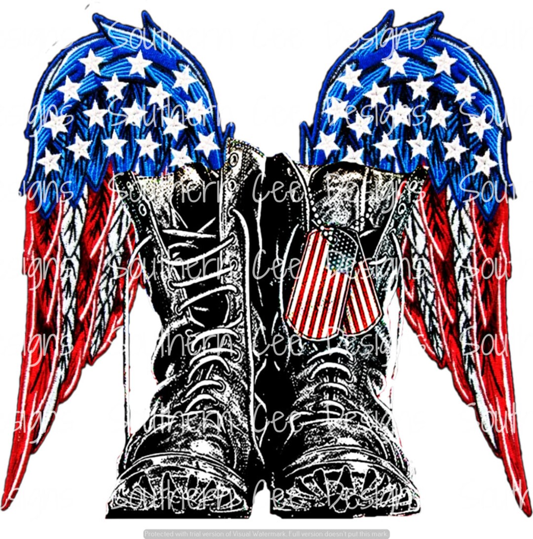 Combat Boots With Wings - Etsy
