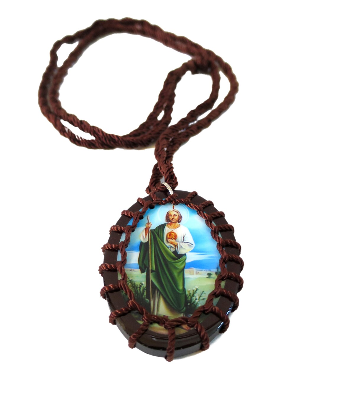 Collar escapulario de madera de San Judas regalo religioso de - Etsy España