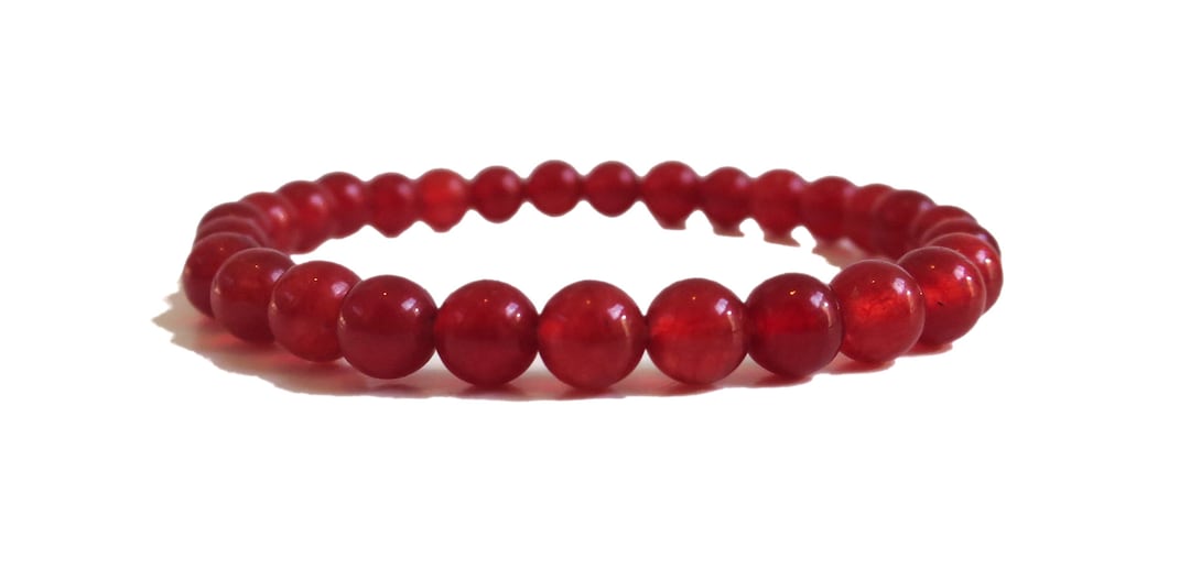 6mm 8mm Red Agate Crystal Power Bracelet, Courage Confidence Bracelet ...