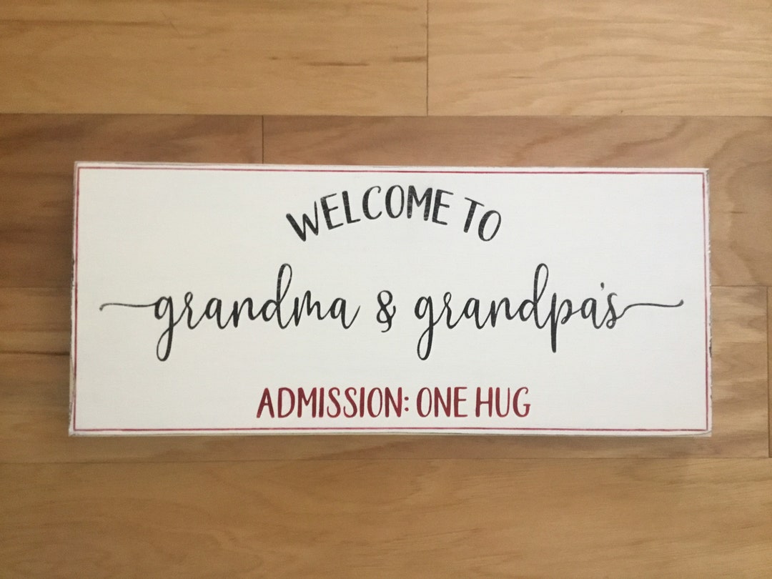 Welcome to Grandma and Grandpa's Sign, Grandparent Grandkids Sign, Gift ...