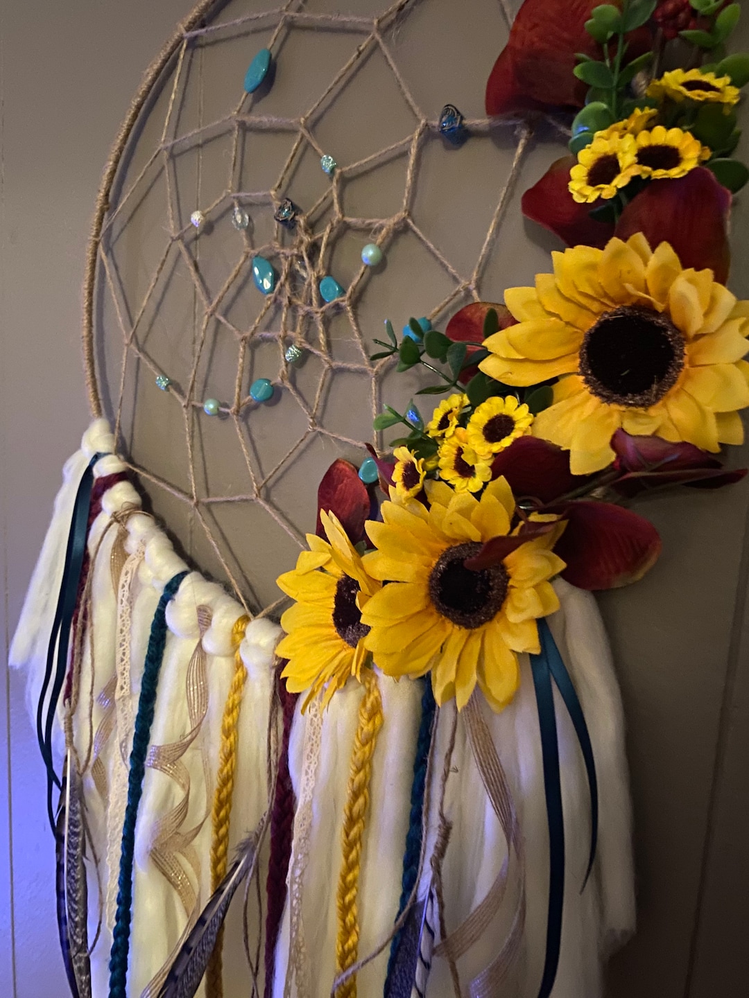 Sunflower/fall Dream Catcher- Large - Etsy