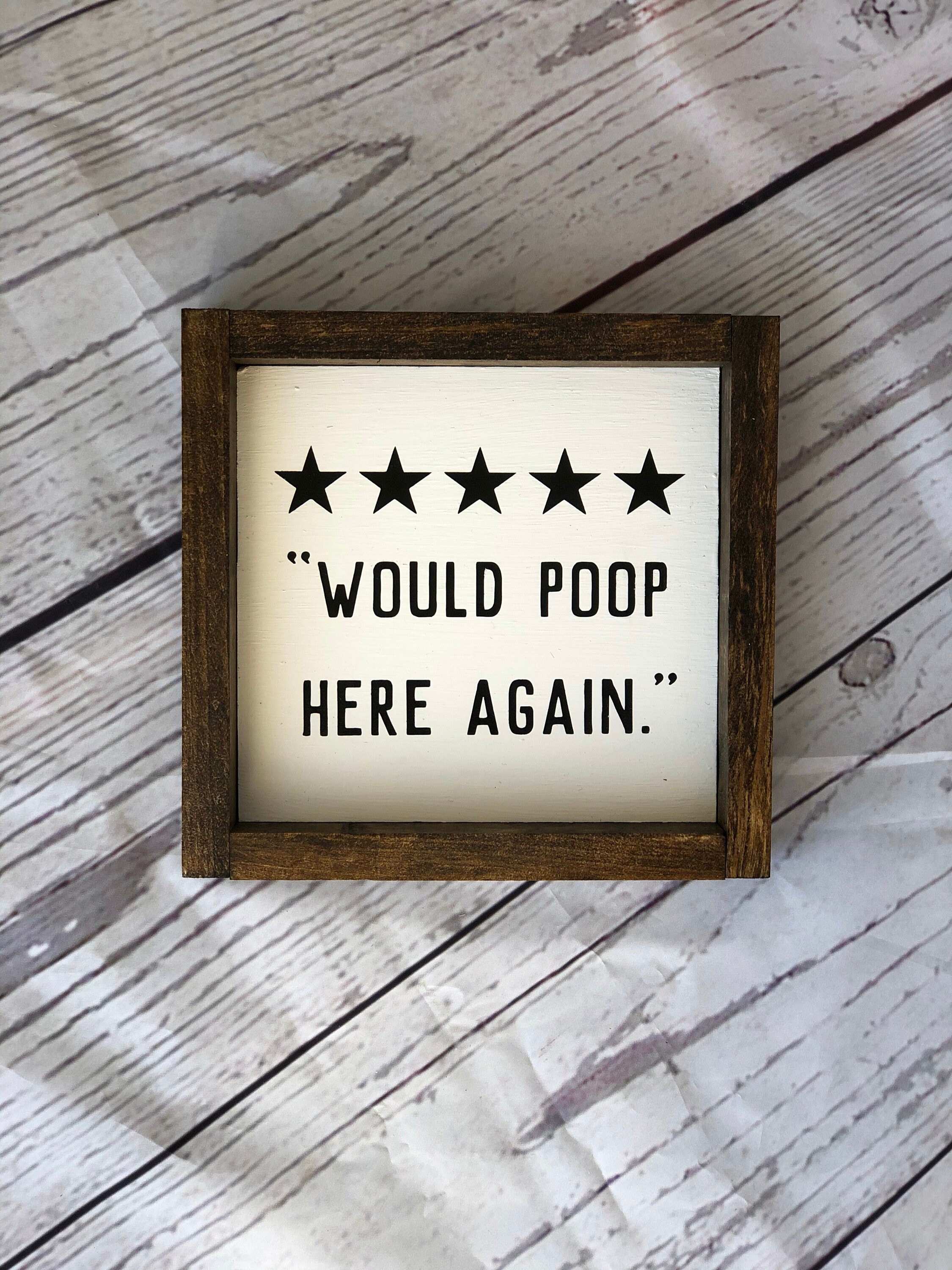 Would Poop Here Again Sign / Farmhouse Signs / Funny Bathroom - Etsy Canada