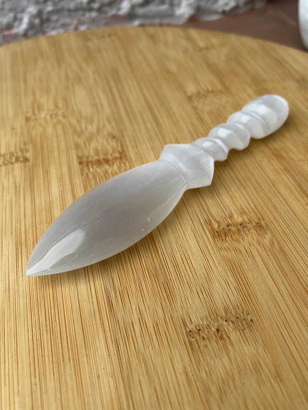 Selenite Fully Polished Carved Cleanser Dagger. BACK IN STOCK! - Etsy