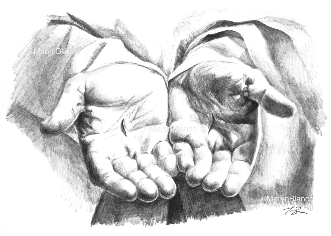 Christ's Hands DIGITAL FILE for PRINTS of Pencil Drawing - Etsy