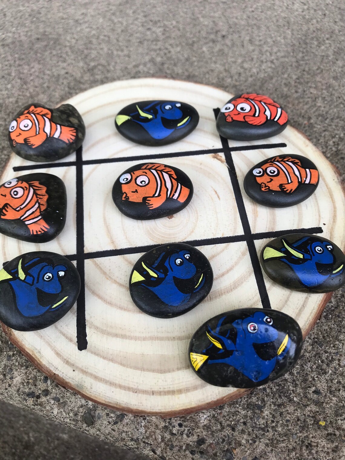 Nemo Tic Tac Toe // Tabletop Game // Disney Tic Tac Toe // Rustic Tic ...