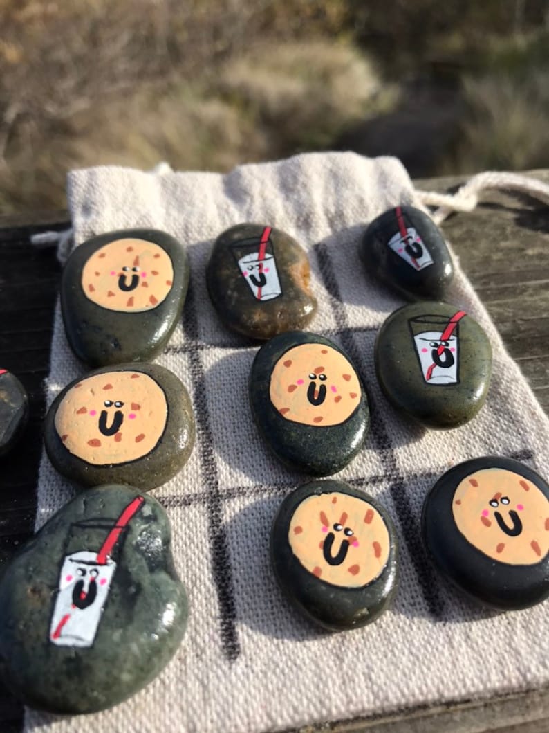 Rock Tic Tac Toe // Painted Rock Games // Kids Toys and Games - Etsy