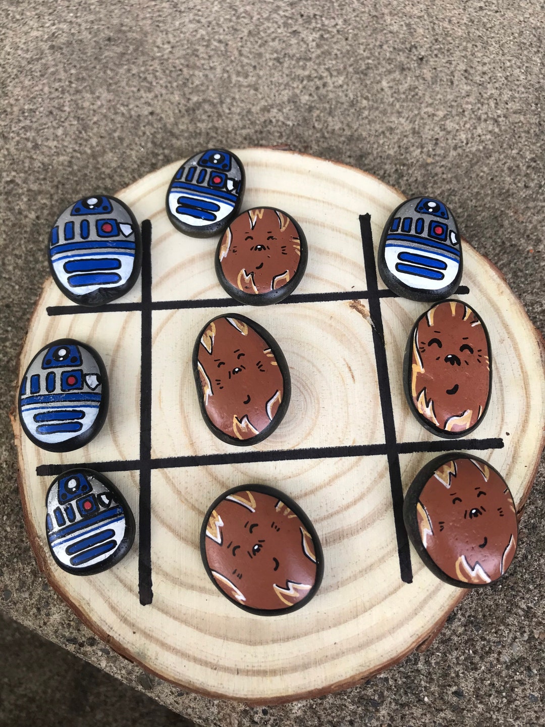 Star Wars Gift // Star Wars Tic Tac Toe // R2D2 and Chewbacca // Star ...