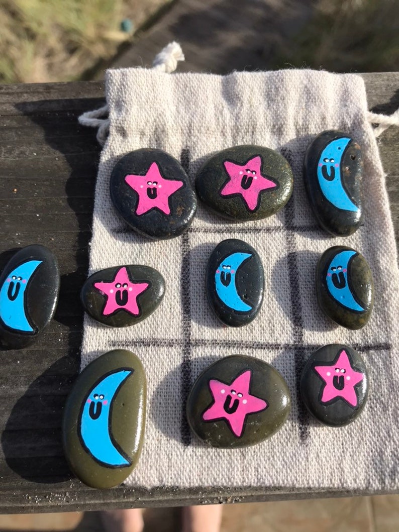 Kids Tic Tac Toe // Kids Toys and Games // Moon and Stars Tic - Etsy UK