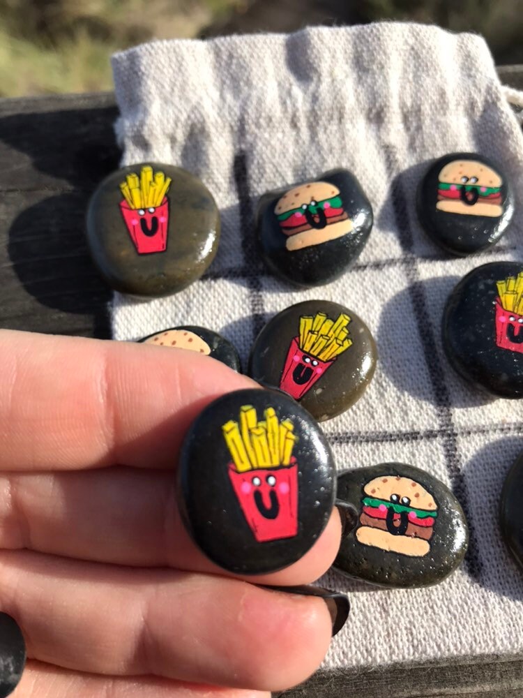 Burger and Fries Tic Tac Toe Game // Kids Fish Extender // - Etsy