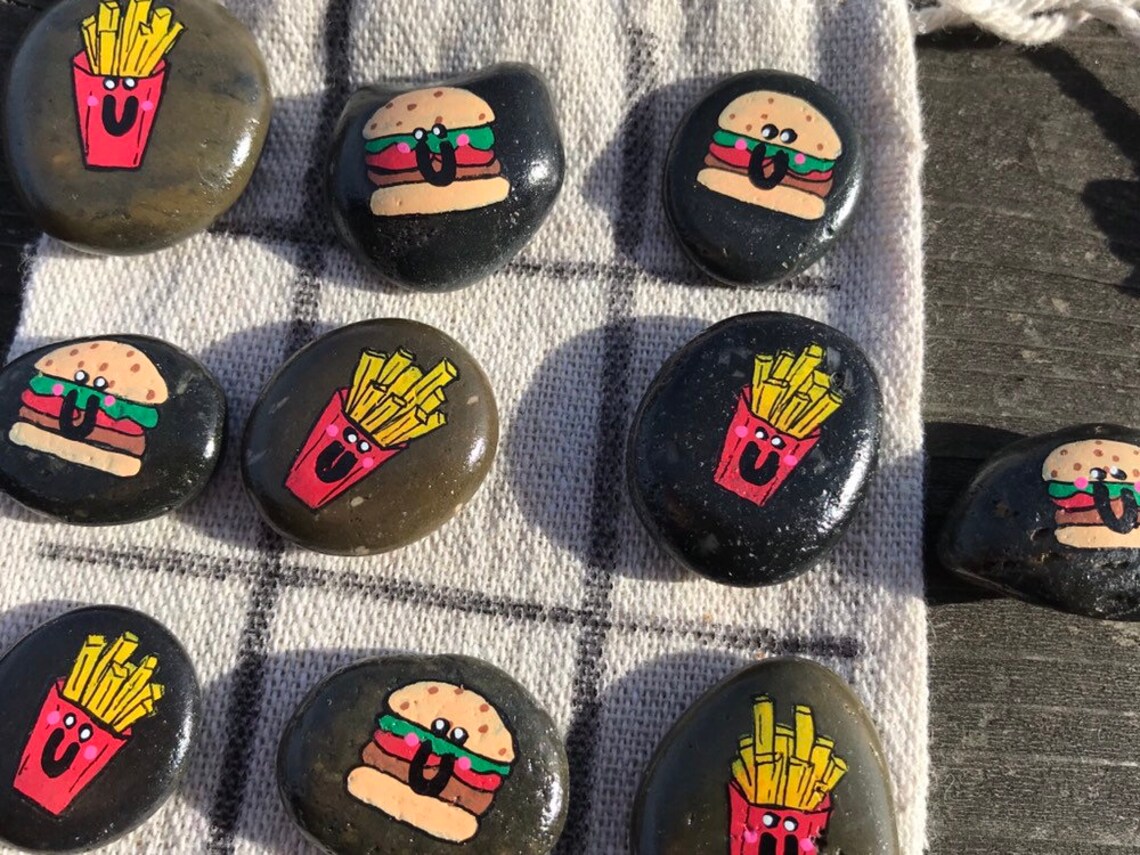 Burger and Fries Tic Tac Toe Game // Kids Fish Extender // | Etsy