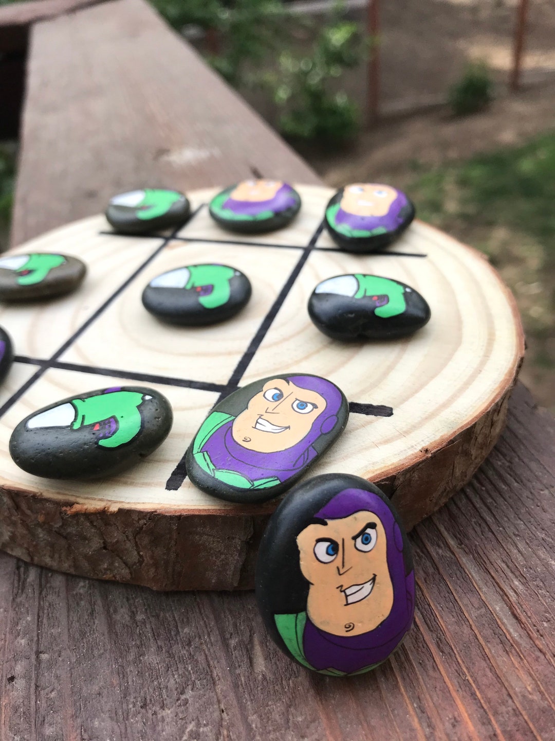 Toy Story Tic Tac Toe // Disney Tic Tac Toe // Tabletop Game // Rustic ...