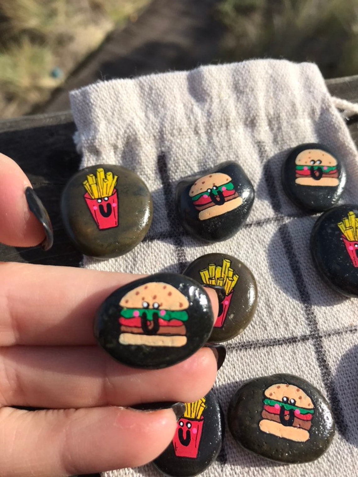 Burger and Fries Tic Tac Toe Game // Kids Fish Extender // | Etsy