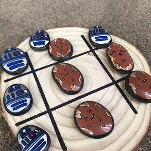 Star Wars Gift // Star Wars Tic Tac Toe // R2D2 and Chewbacca // Star ...