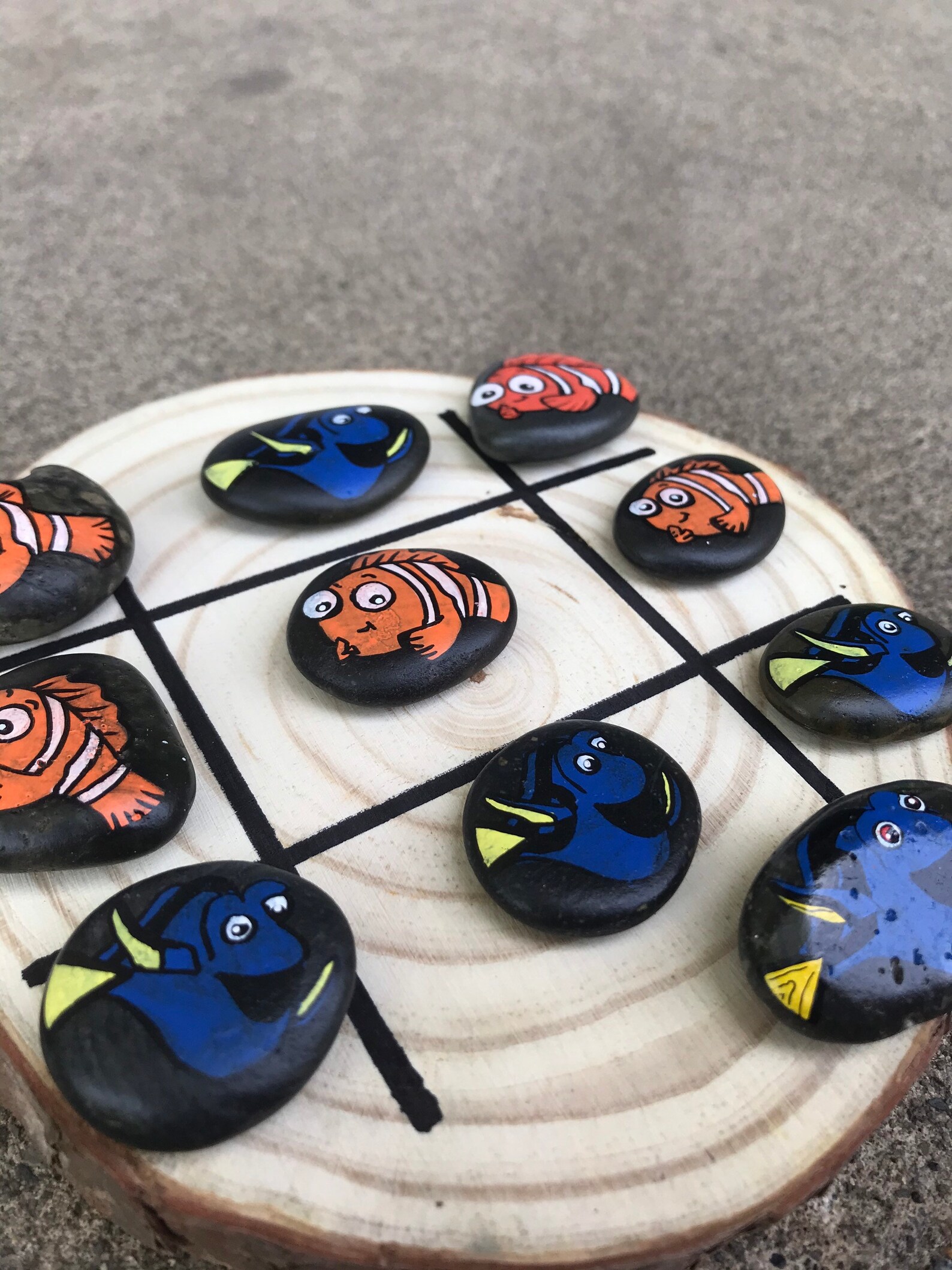 Nemo Tic Tac Toe // Tabletop Game // Disney Tic Tac Toe // Rustic Tic ...