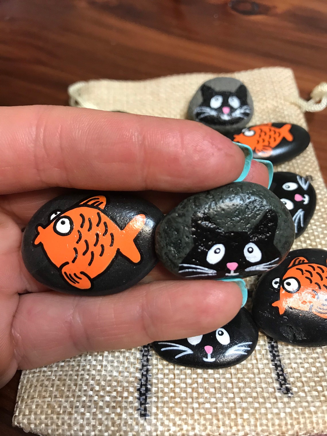 Cat Tic Tac Toe // Crazy Cat Lady Gift // Cat and Fish Tic Tac Toe ...