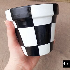 Checkerboard Hand-painted Flowerpots - Garden Decor - Gifts for Plant ...