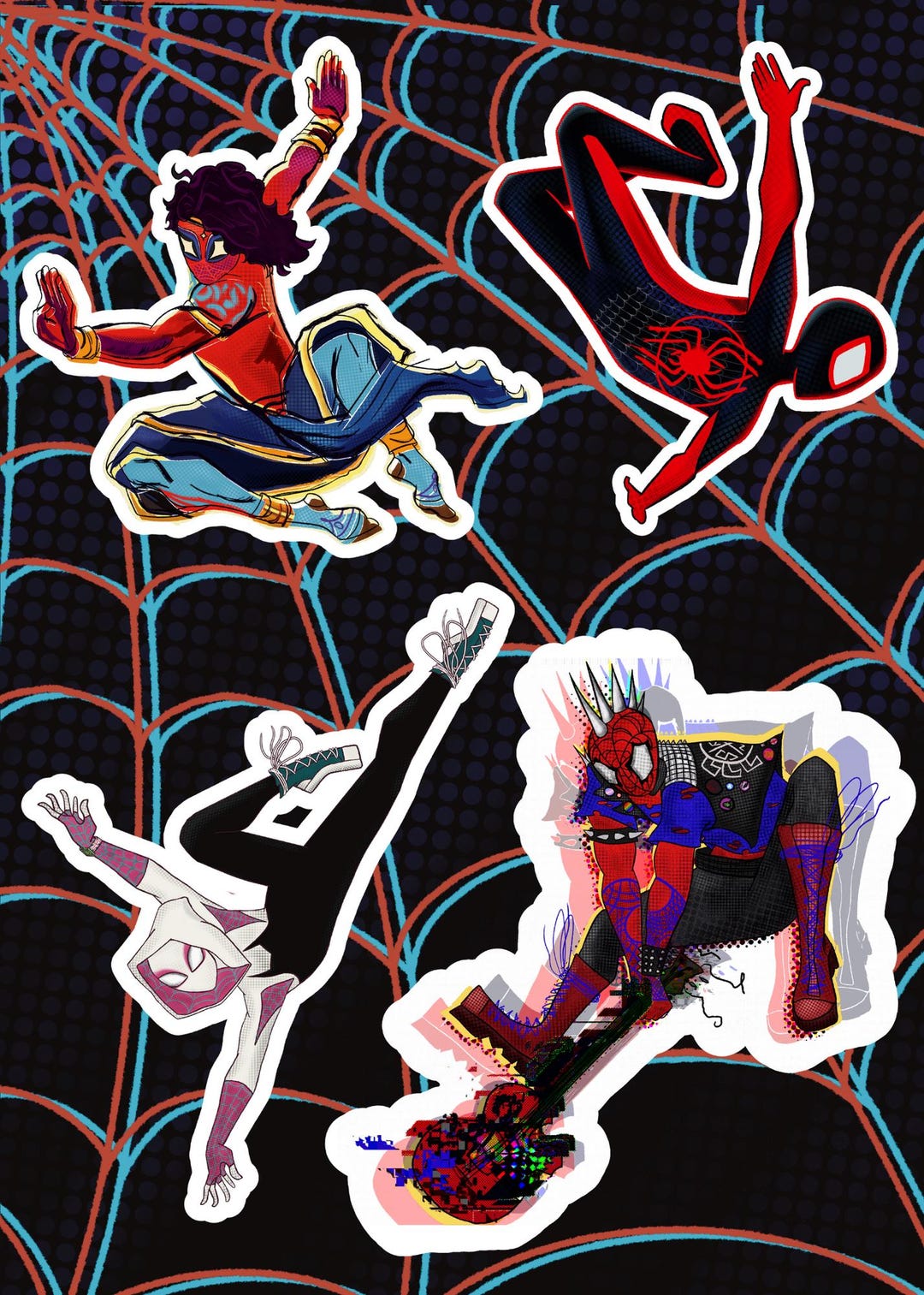 Spiderverse Holographic Vinyl Sticker Pack - Etsy