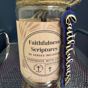 Laser Engraved Faithfulness Scriptures in a 32oz Jar, Gift for Family ...