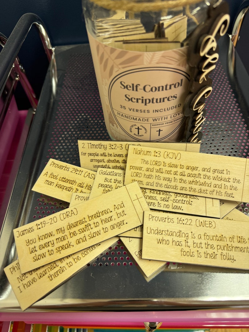 Self Control Scriptures Scripture Jar, God's Encouragement, Christian ...