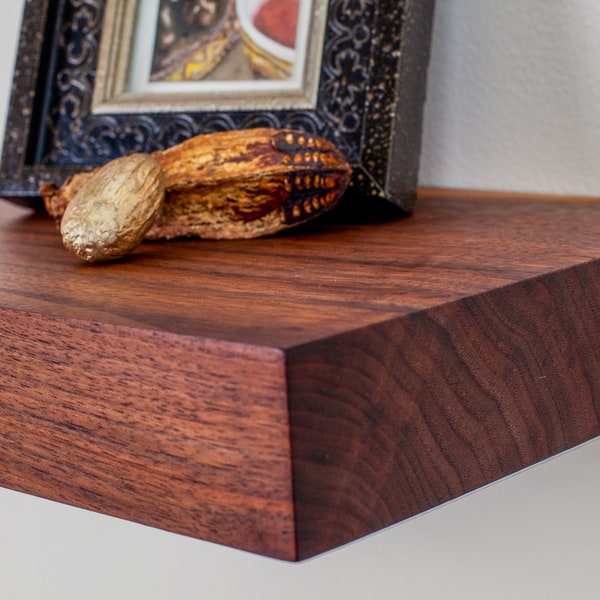 Walnut Floating Shelf 2 Thick - Etsy