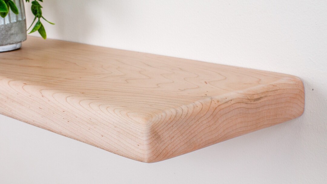 1.75 Thick Solid Maple Floating Shelf Custom Depth & - Etsy