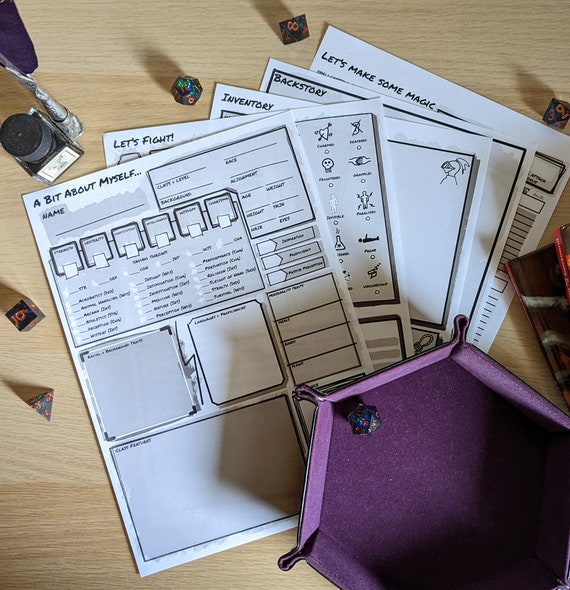 Dnd 5e Character Sheet the Expanded Scrawl Printable PDF - Etsy