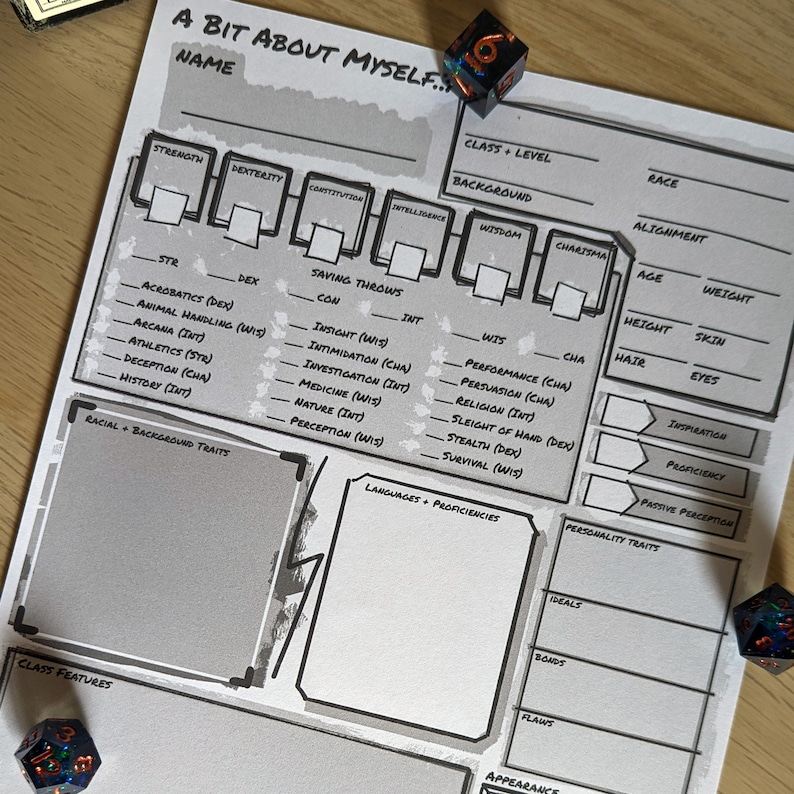 Dnd 5e Character Sheet the Expanded Scrawl Printable PDF - Etsy