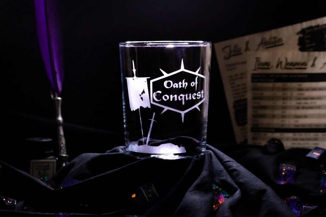 DnD Etched Class Glass Oath of Conquest - Etsy Österreich