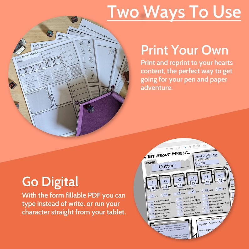 Dnd 5e Character Sheet the Expanded Scrawl Printable PDF Fillable PDF ...