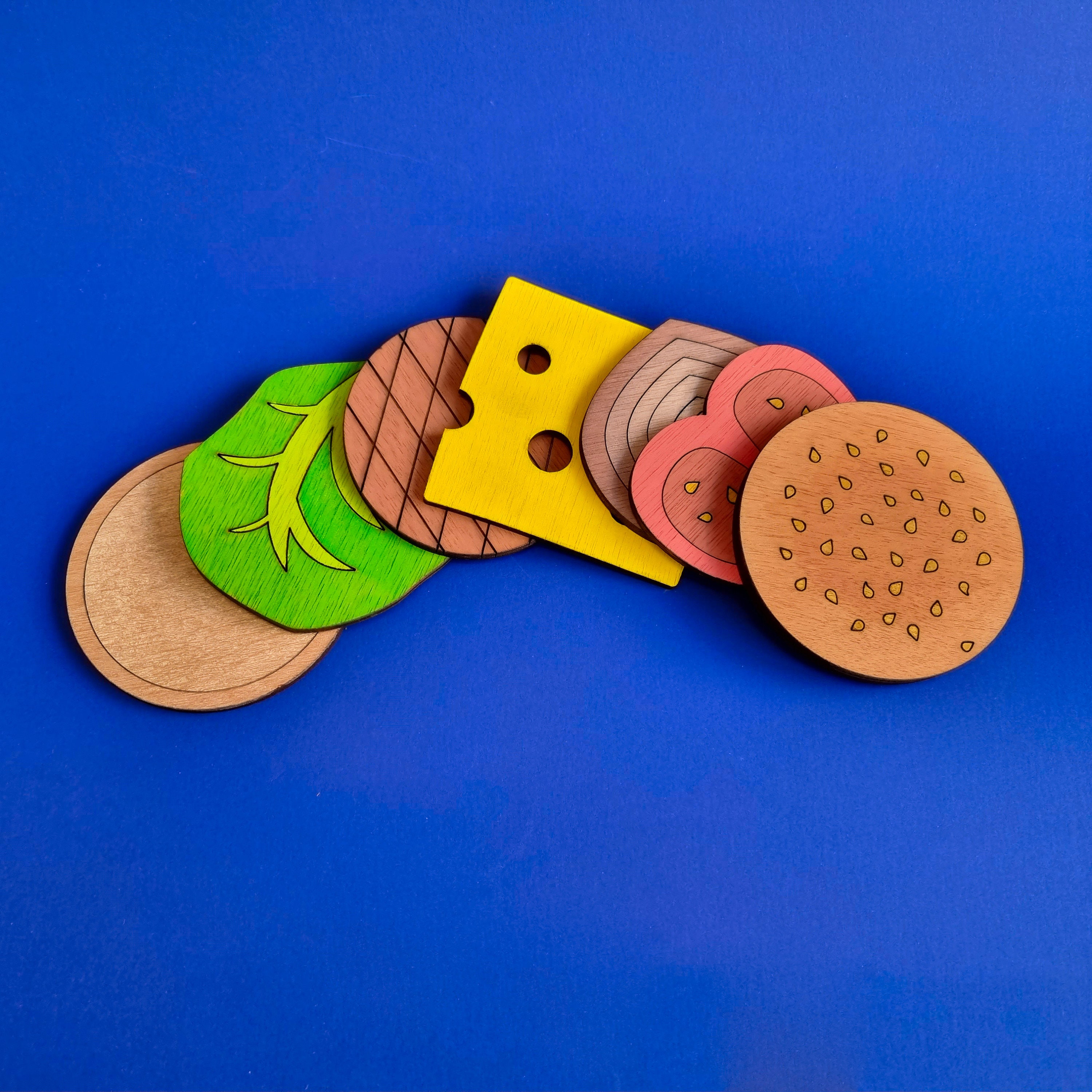 Burger Coasters - Laser Cut SVG File - Etsy