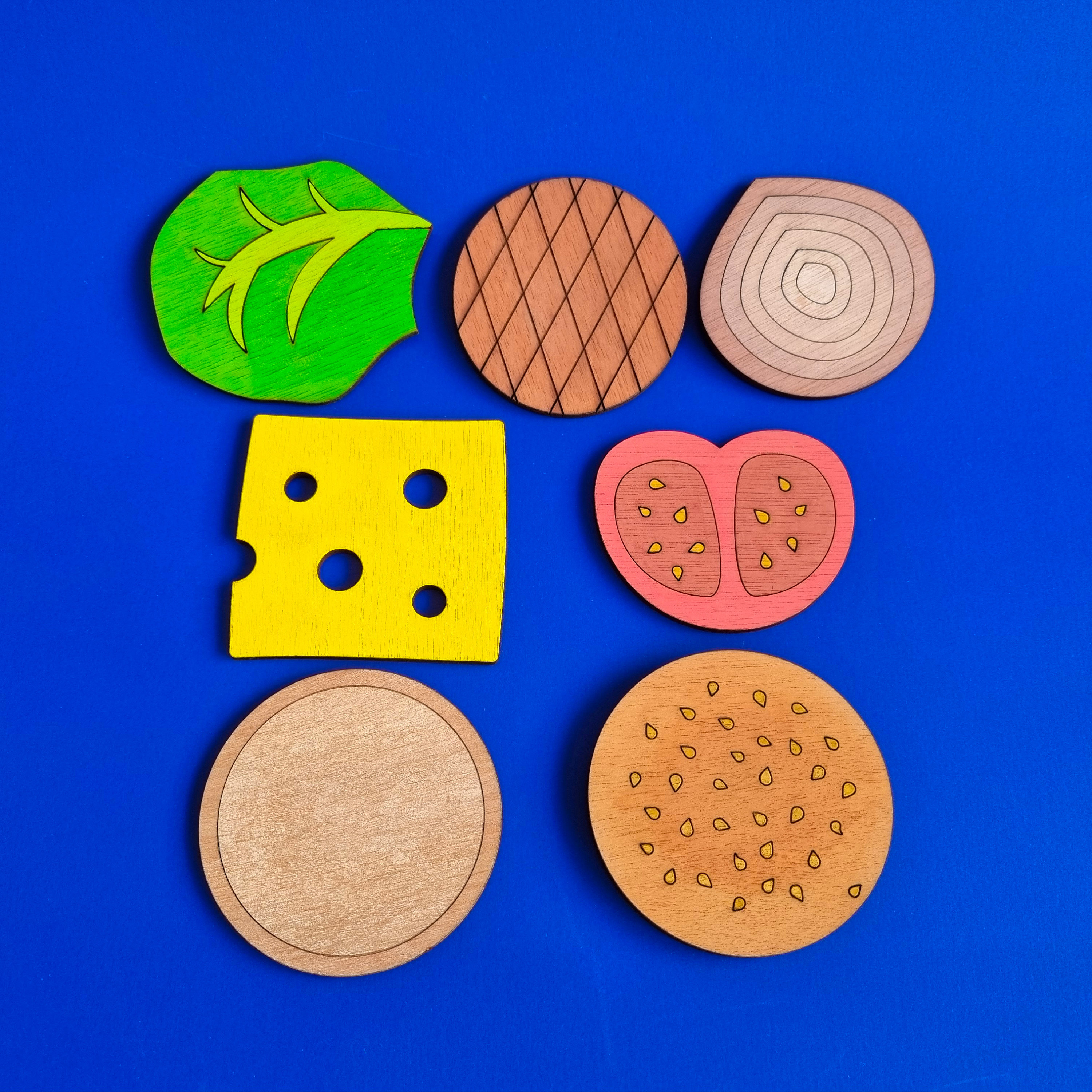 Burger Coasters - Laser Cut SVG File - Etsy