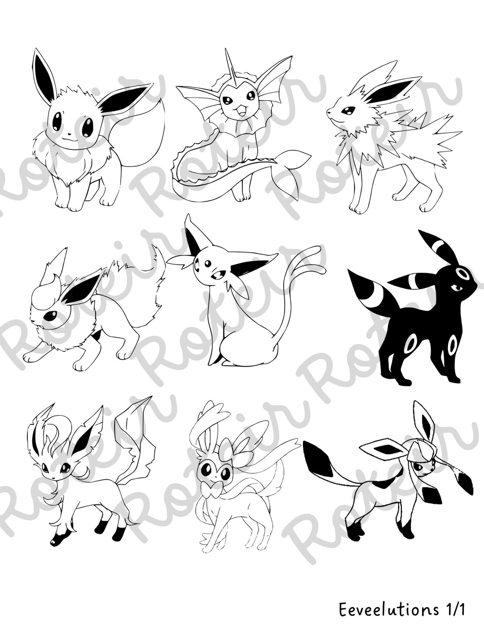 9 Pokemon Evoli Evoli SVG Bundle ideal für Cricut - Etsy Schweiz