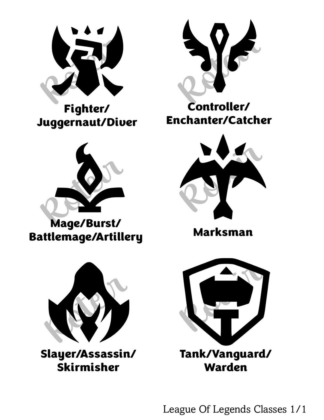 6 League of Legends Classes SVG Bundle (great for Cricut) - Etsy