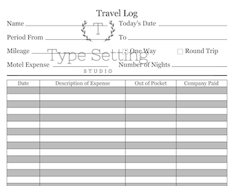 Travel Expense Log - Etsy