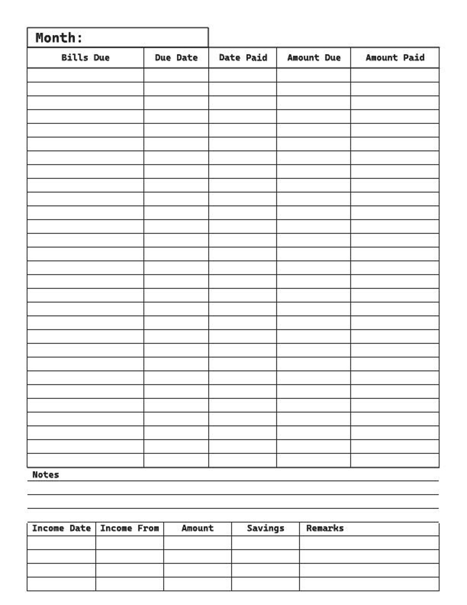 Simple Budget Tracker - Etsy