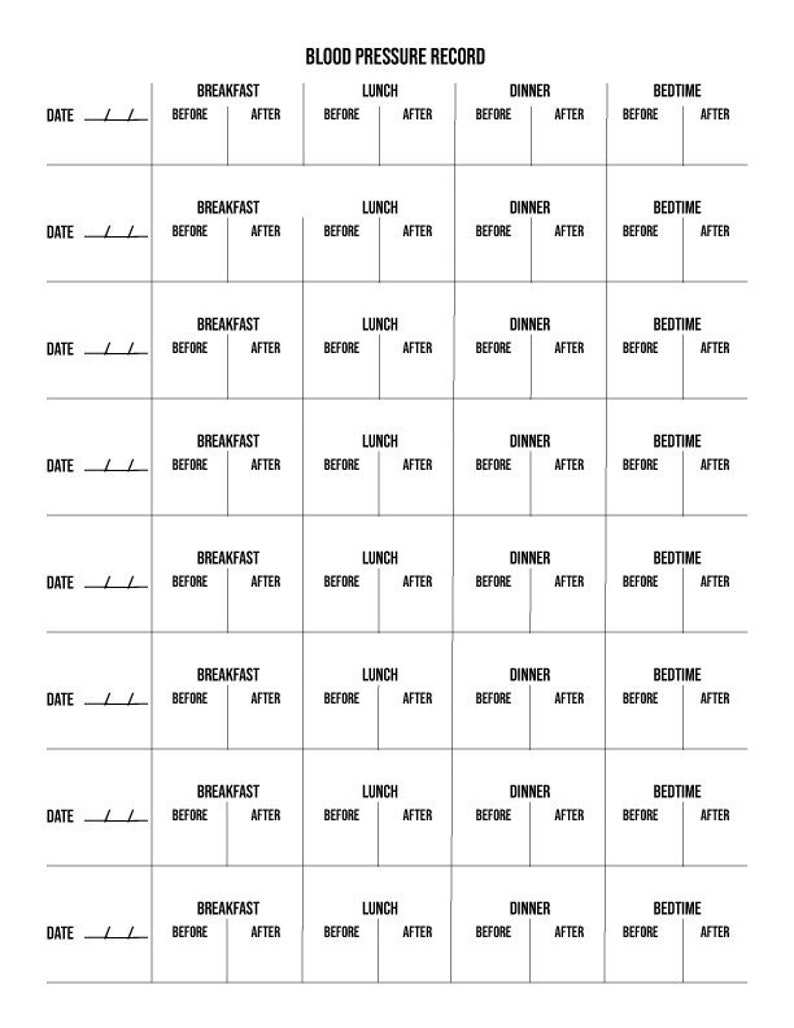 Blood Pressure Monitoring Sheet BP Sheet Daily Blood Etsy blood-pressure-monitoring-sheet-bp-sheet-daily-blood-etsy