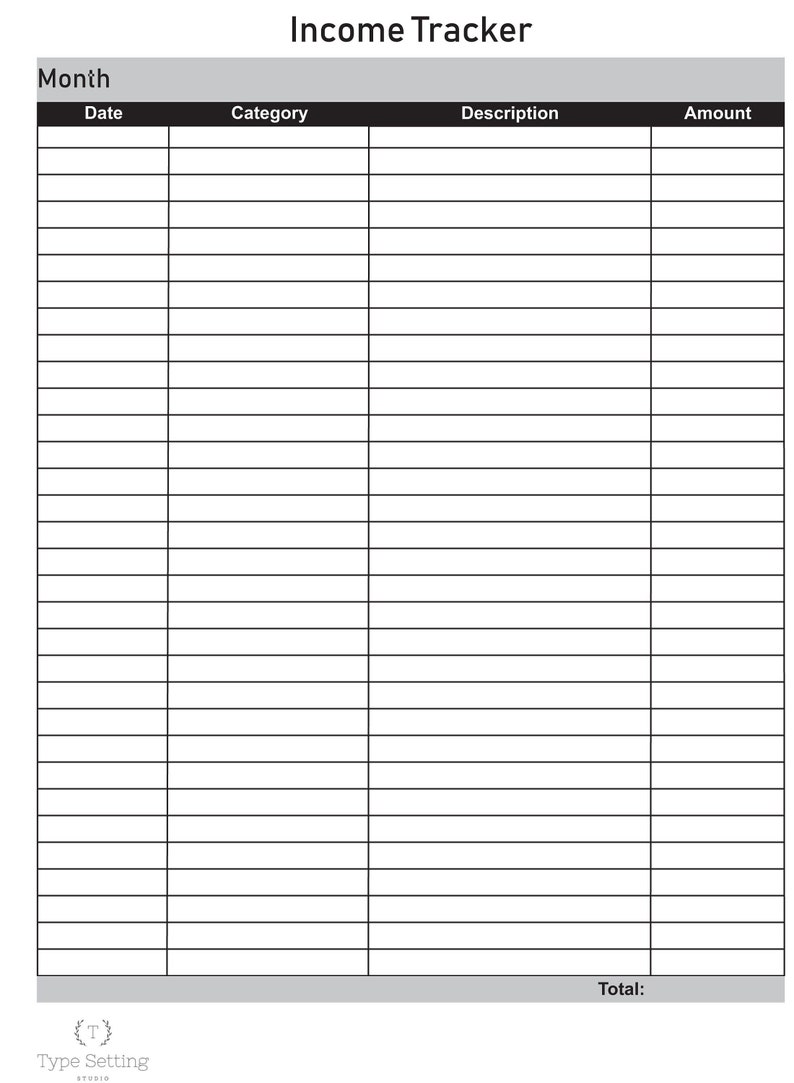 Income Tracker, Income, Payday Record, Allowance Record, Money Tracker ...