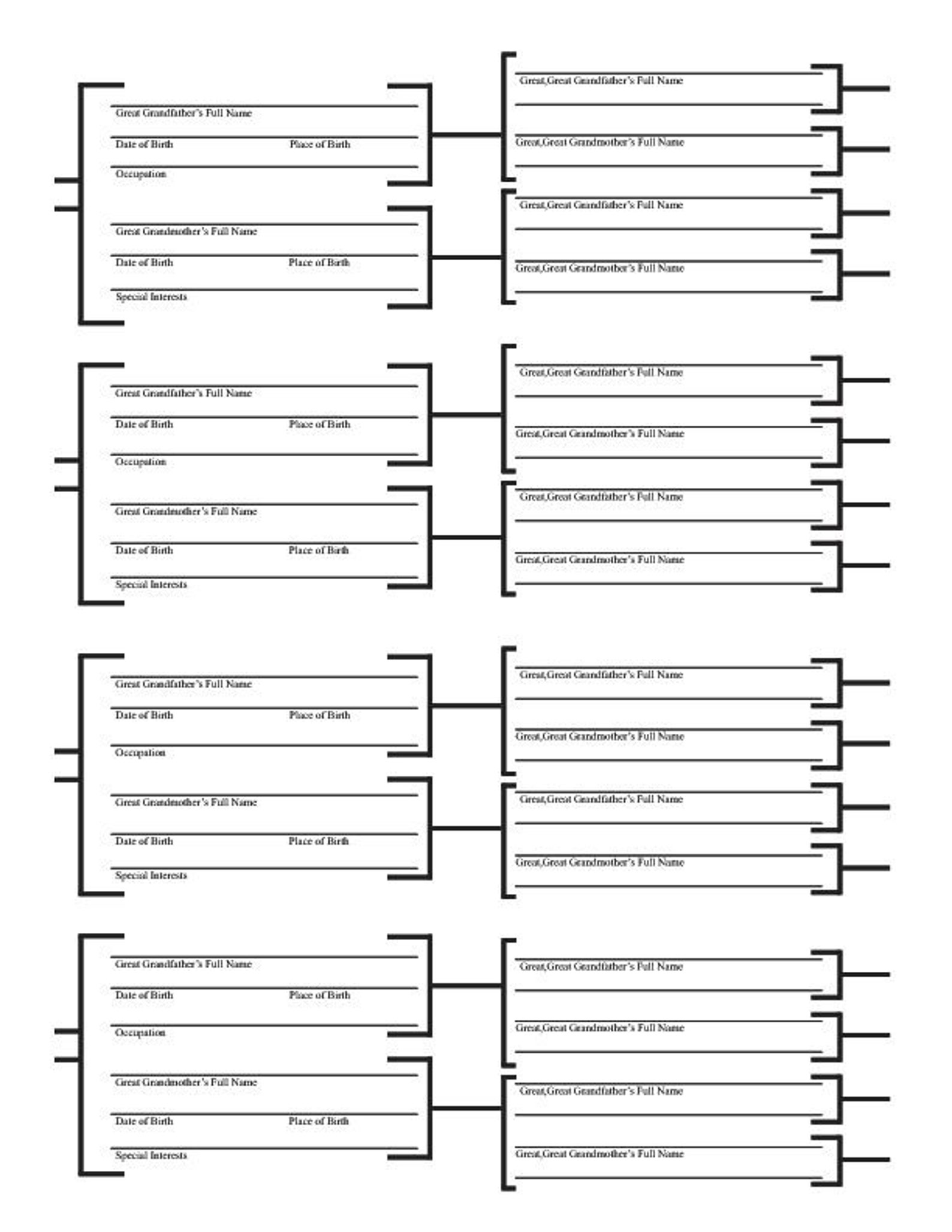 Husband's Ancestry Chart - Etsy