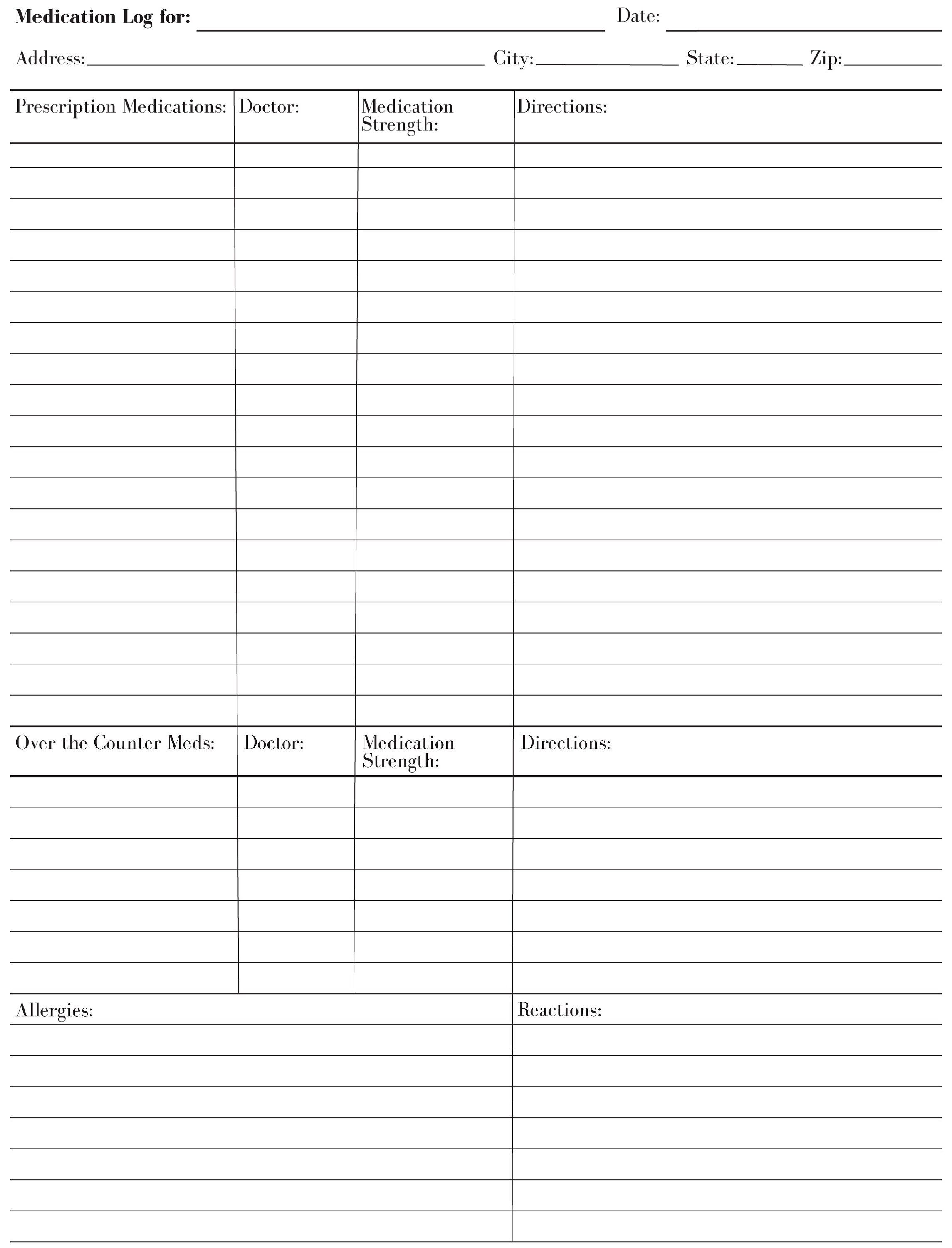 Medical Information Set, Medication Log, Blood Glucose, Blood Pressure ...