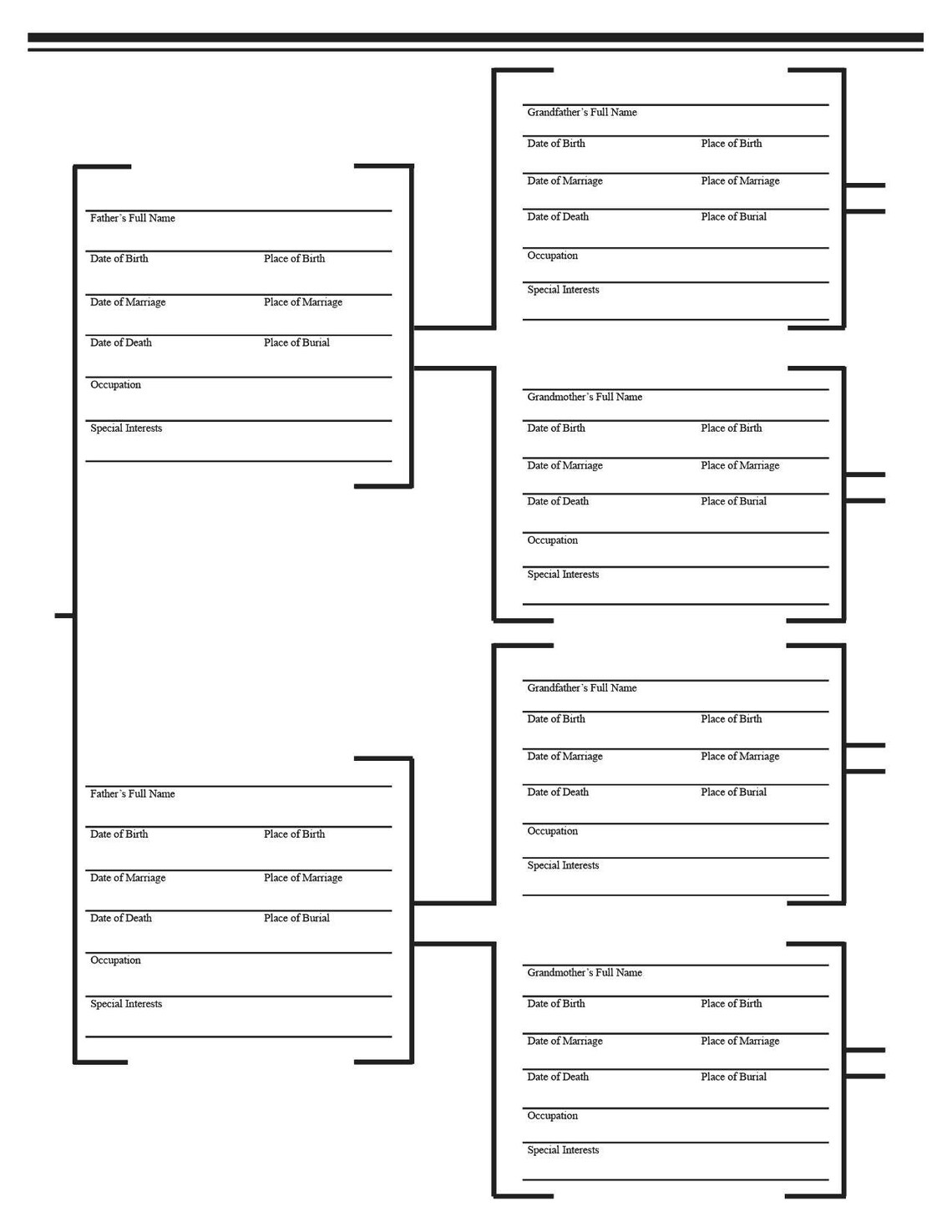 Ancestral Chart for Wife, Genealogy - Etsy