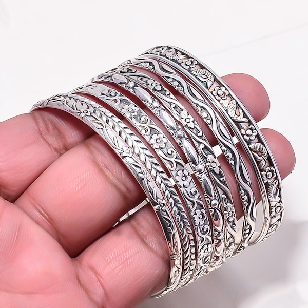 Solid Sterling Silver Bangles for Women - Etsy