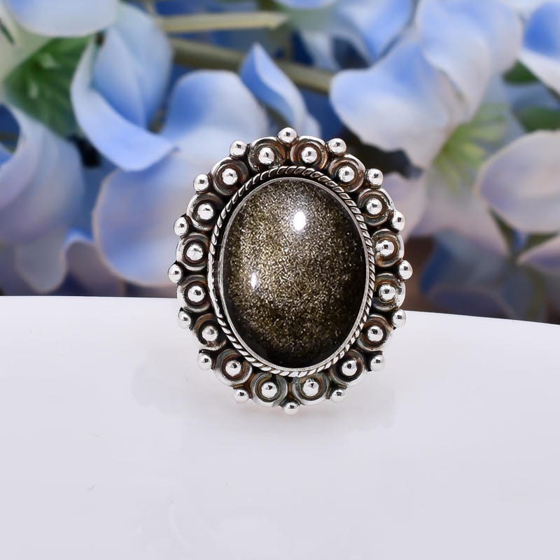 Obsidian Ring - Etsy